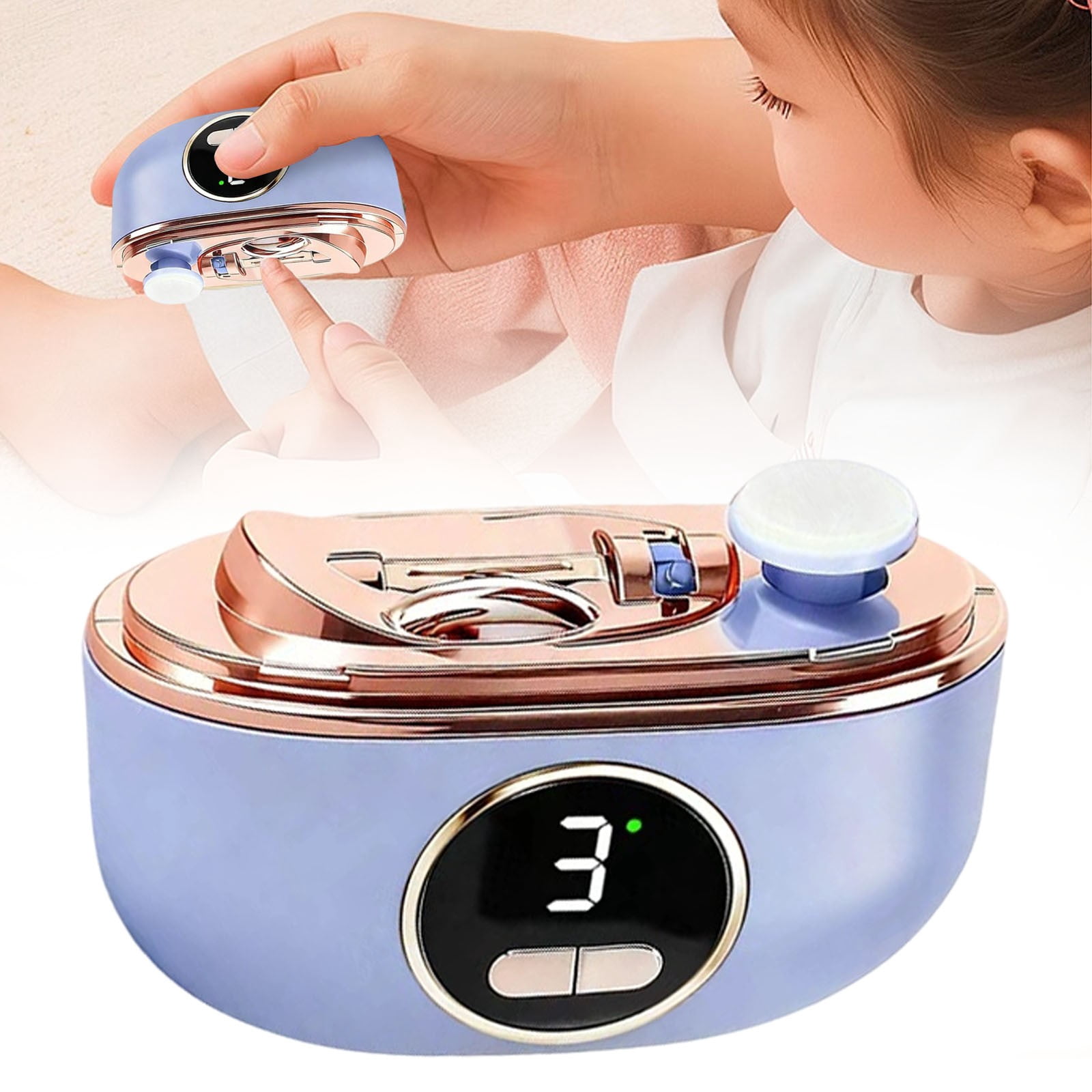 Automatic Fingernail Grinder 3 Speeds Electric Nail Trimmer of LED ...