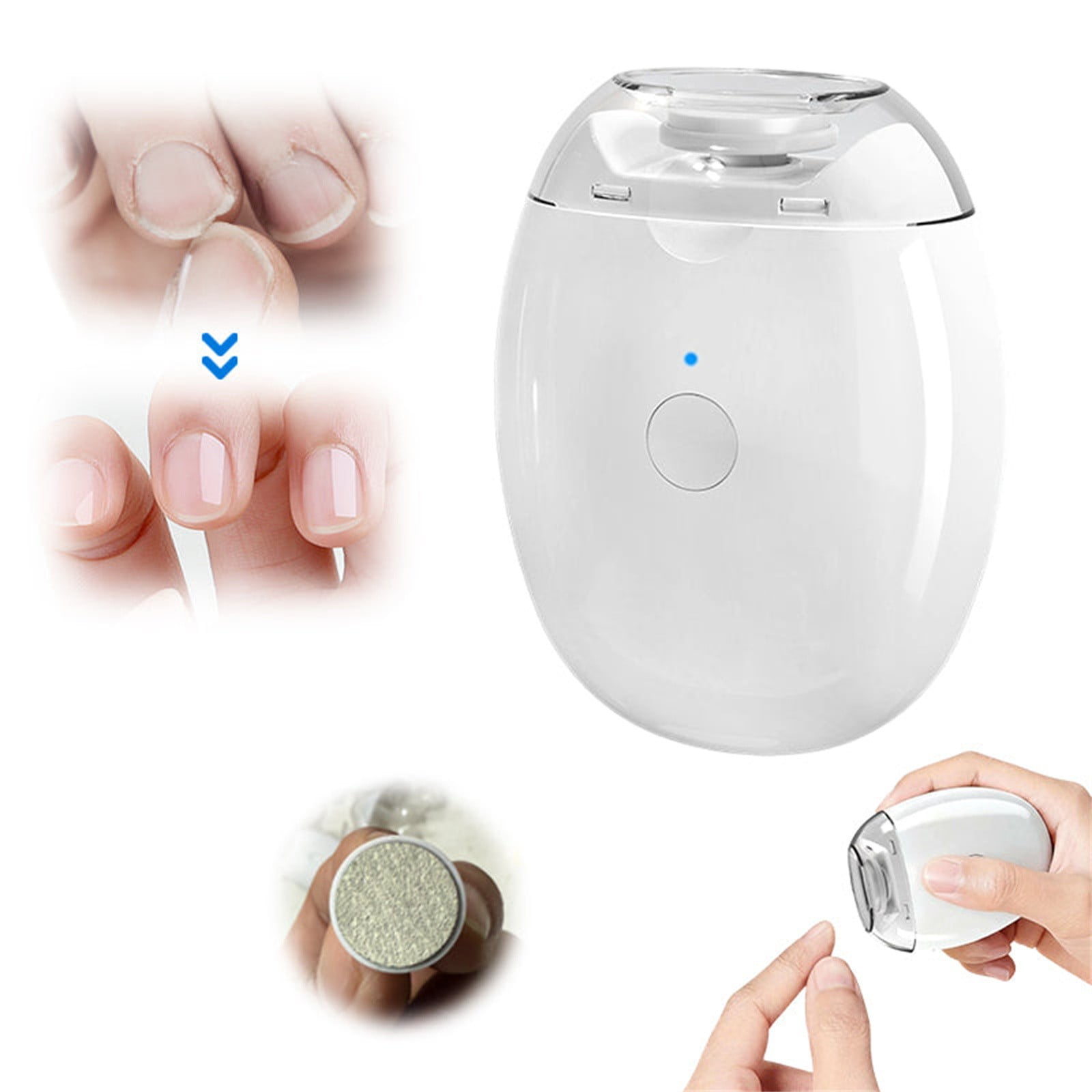 Automatic Fingernail Grinder Electric Nail File with LED Light, 3-Speed ...