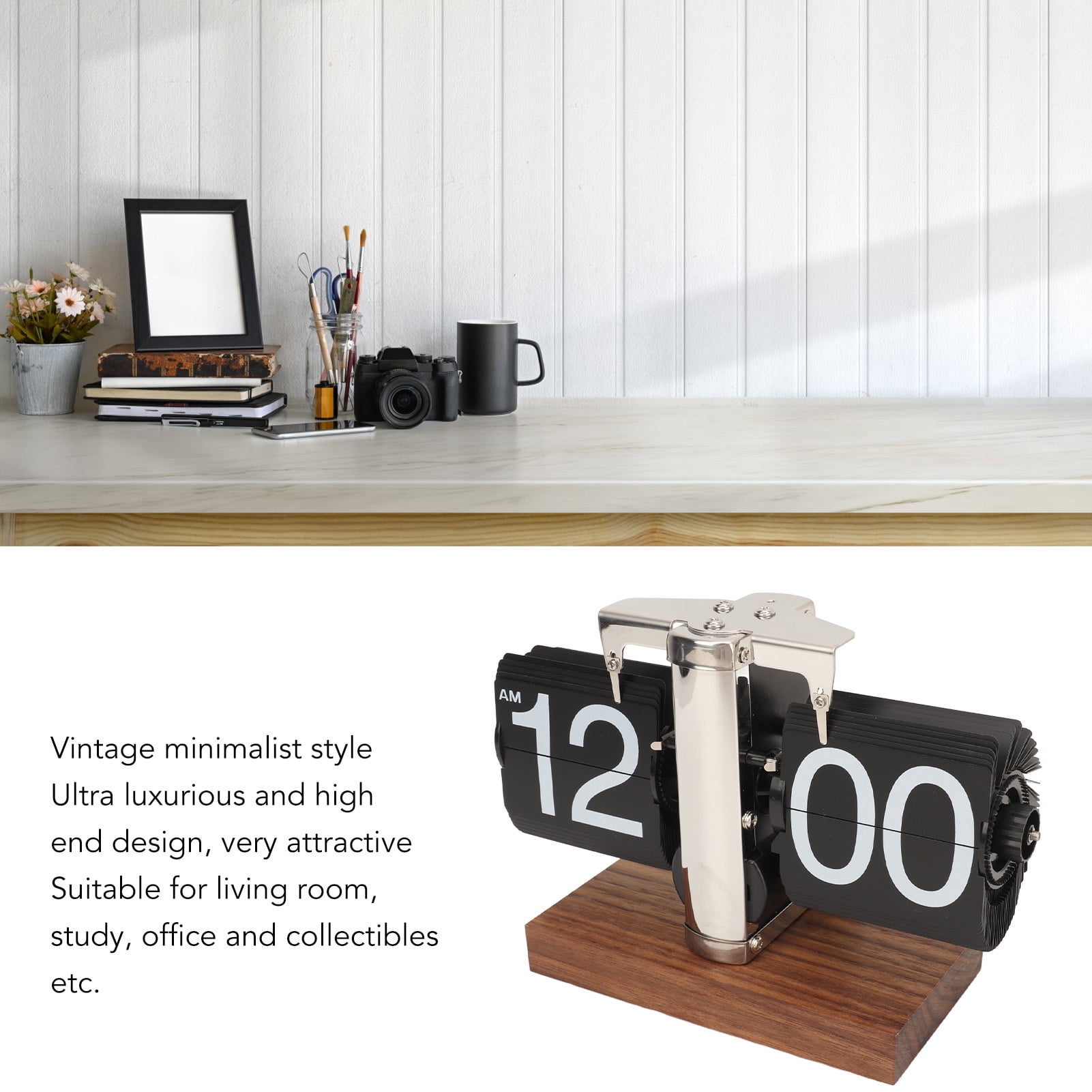 Automatic Flip Clock, Simple Time Adjustment, Stylish Design, Battery ...