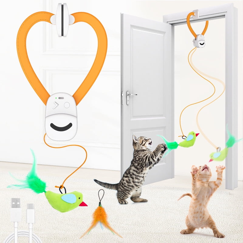 Automatic Flying Cat Toy, Interactive Hanging Wand Toy, for Indoor Cat ...