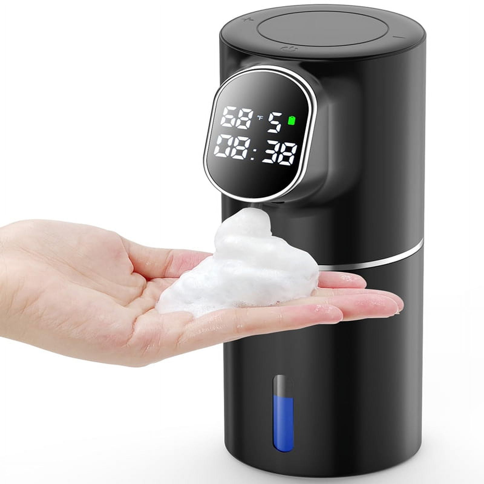 Automatic Foaming Soap Dispenser Touchless HD LED Time and Temperature Display 5-Level ...