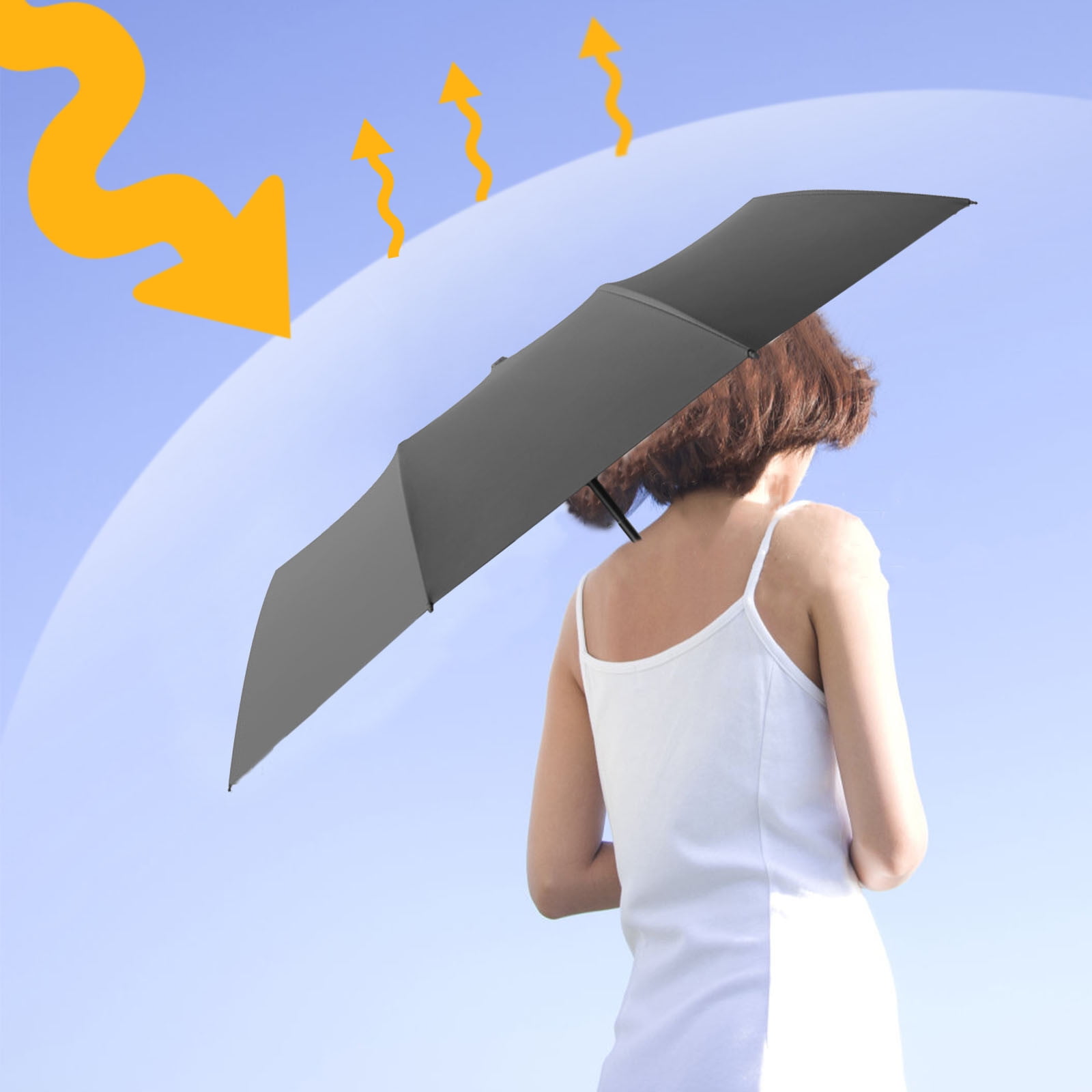 Automatic Folding Sunscreen Umbrella 10 Ribs Large 54-Inch Windproof UV ...