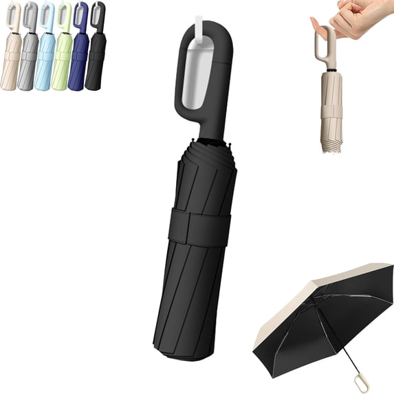 Automatic Folding Umbrella with Hook, Portable Parasol with Hook ...