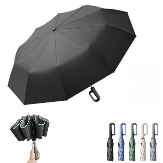 Automatic Folding Umbrella with Hook – Rain Buckle Umbrella, Portable ...