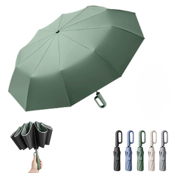Automatic Folding Umbrella with Hook – Rain Buckle Umbrella, Portable ...
