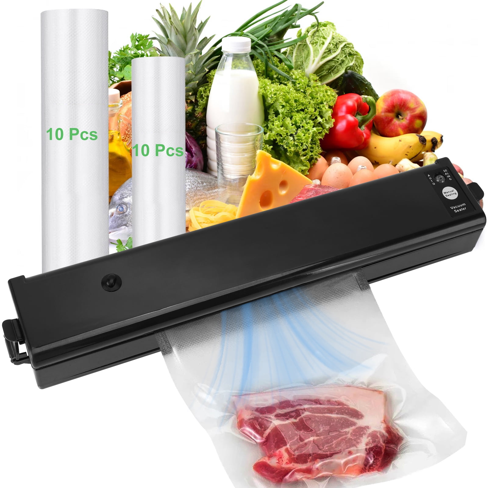 Automatic Food Vacuum Sealer Machine with 20 Vacuum Sealer Bags ...