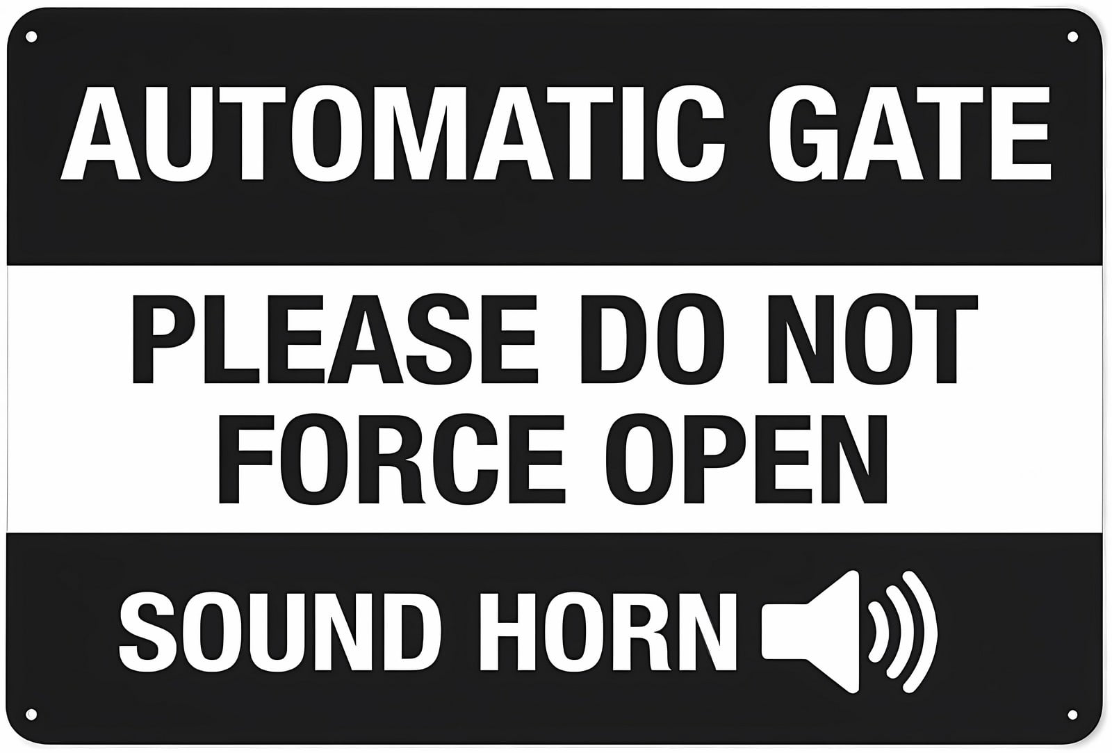 Automatic Gate Please Do Not Force Open Sound Horn Reflective Aluminum ...