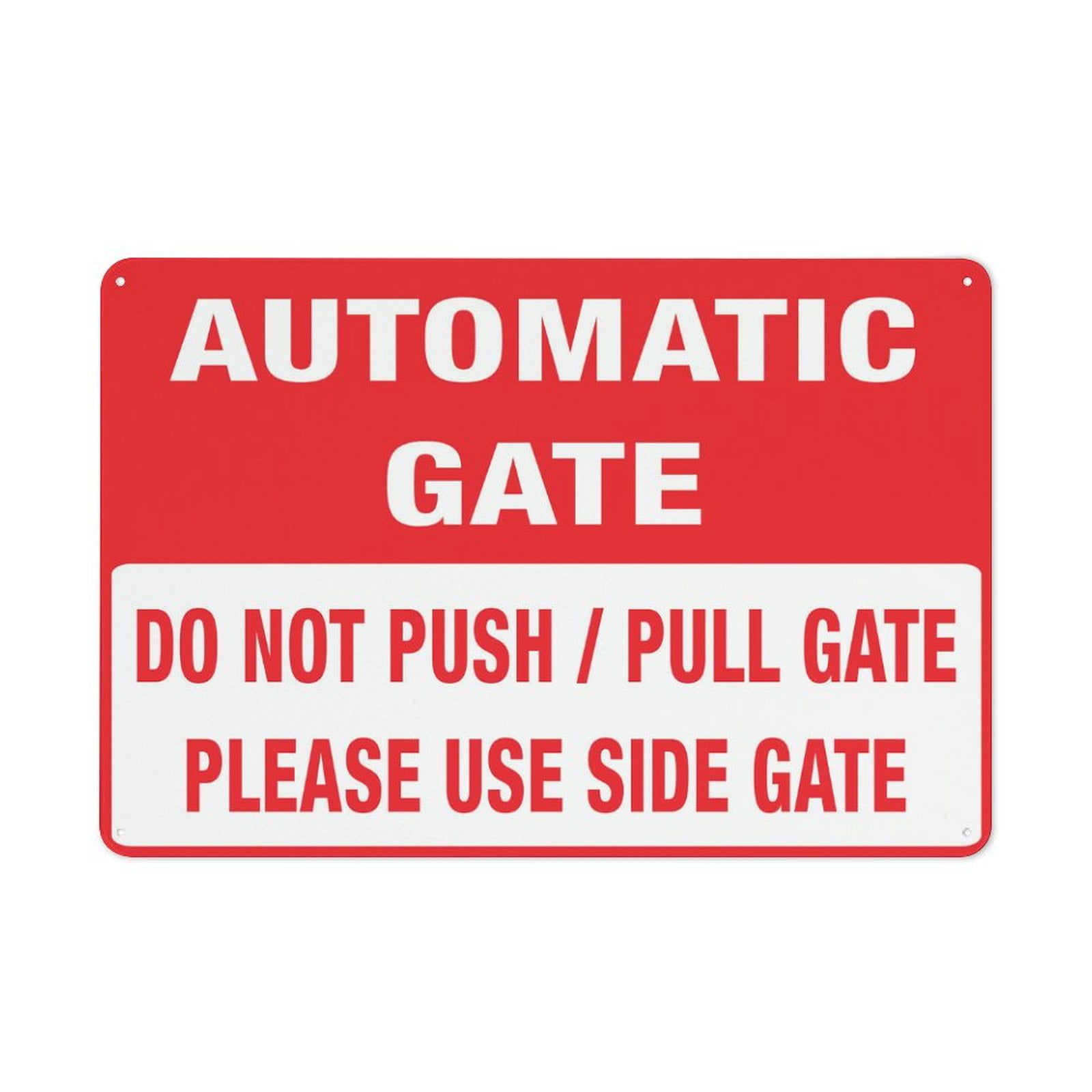 Automatic Gate - Please Use Side Gate Sign Warning Sticker-Security ...