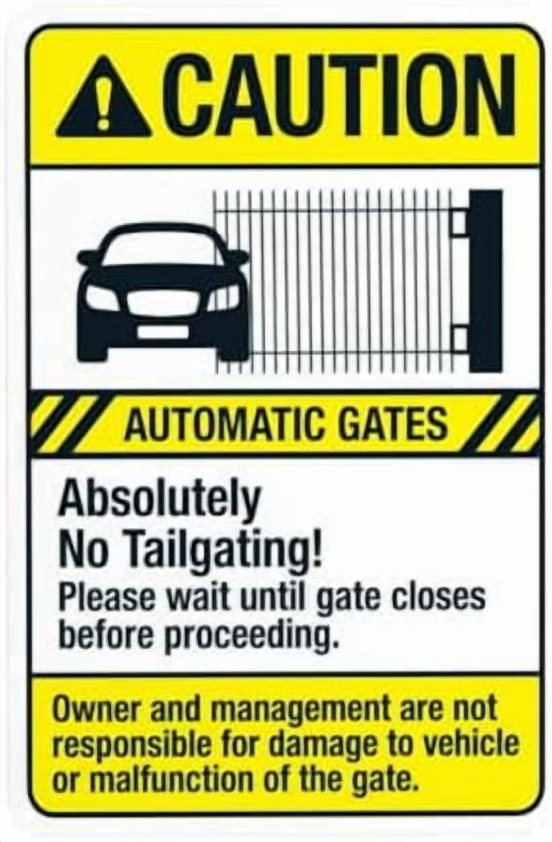 Automatic Gates No Tailgating Wait Until Gate Closes Before Proceeding ...
