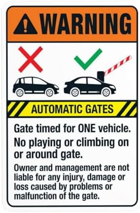 Automatic Gates Timed For One Vehicle No Playing Or Climbing On Or ...