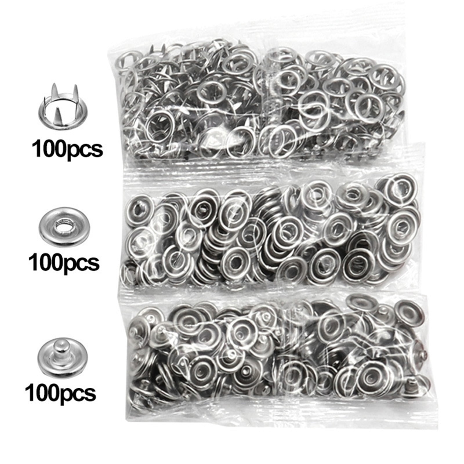 Automatic Grommet Eyelet Set - 100 Five-Claw Snap Buttons 9.5mm for Diy ...