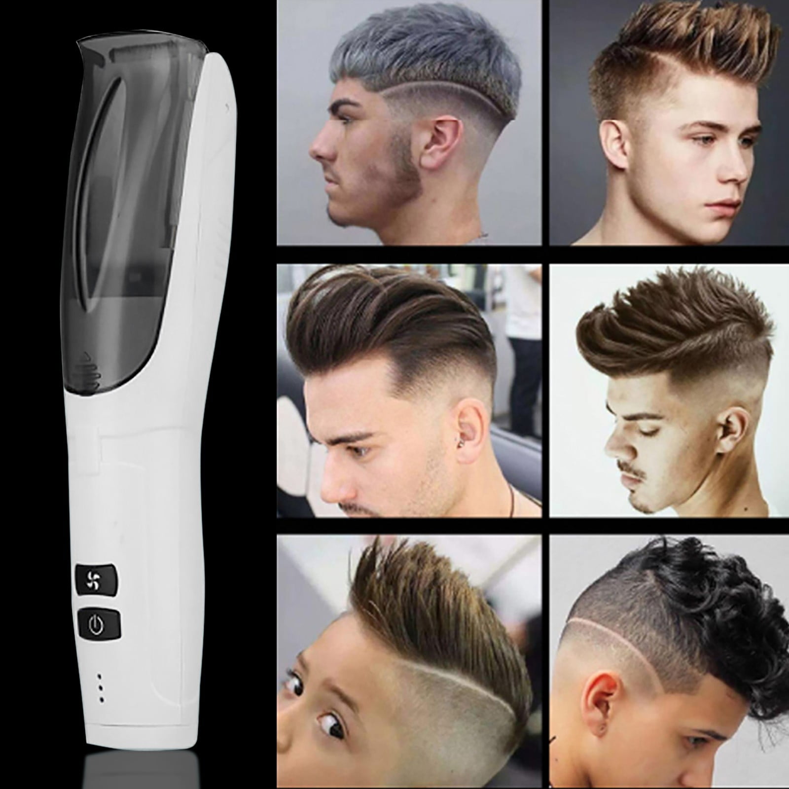 Automatic Hair Clipper with Suction Function, Silent USB Rechargeable ...