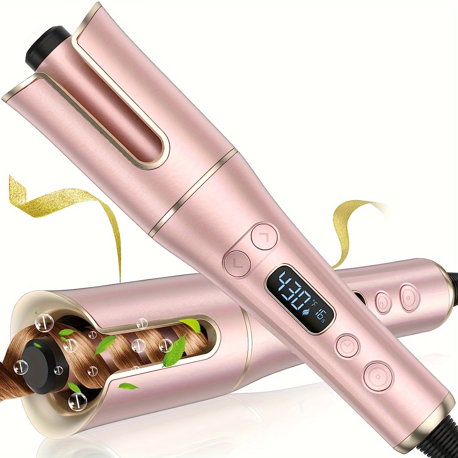 Automatic Hair Curler with Large Rotating Barrel, 4 Temperatures, 3 ...