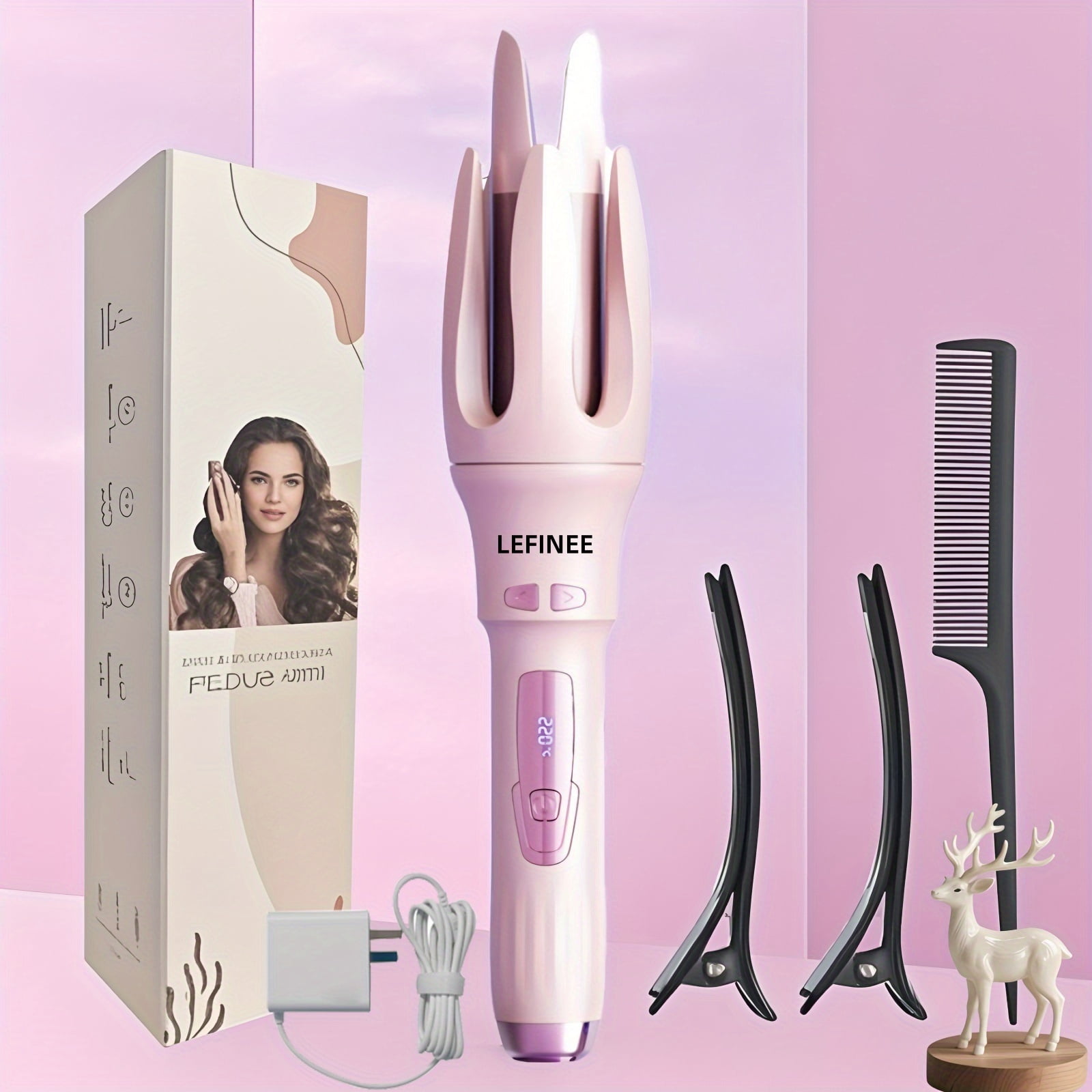 Automatic Hair Curling Iron & Straightening Comb, Rotating Styling Tool ...