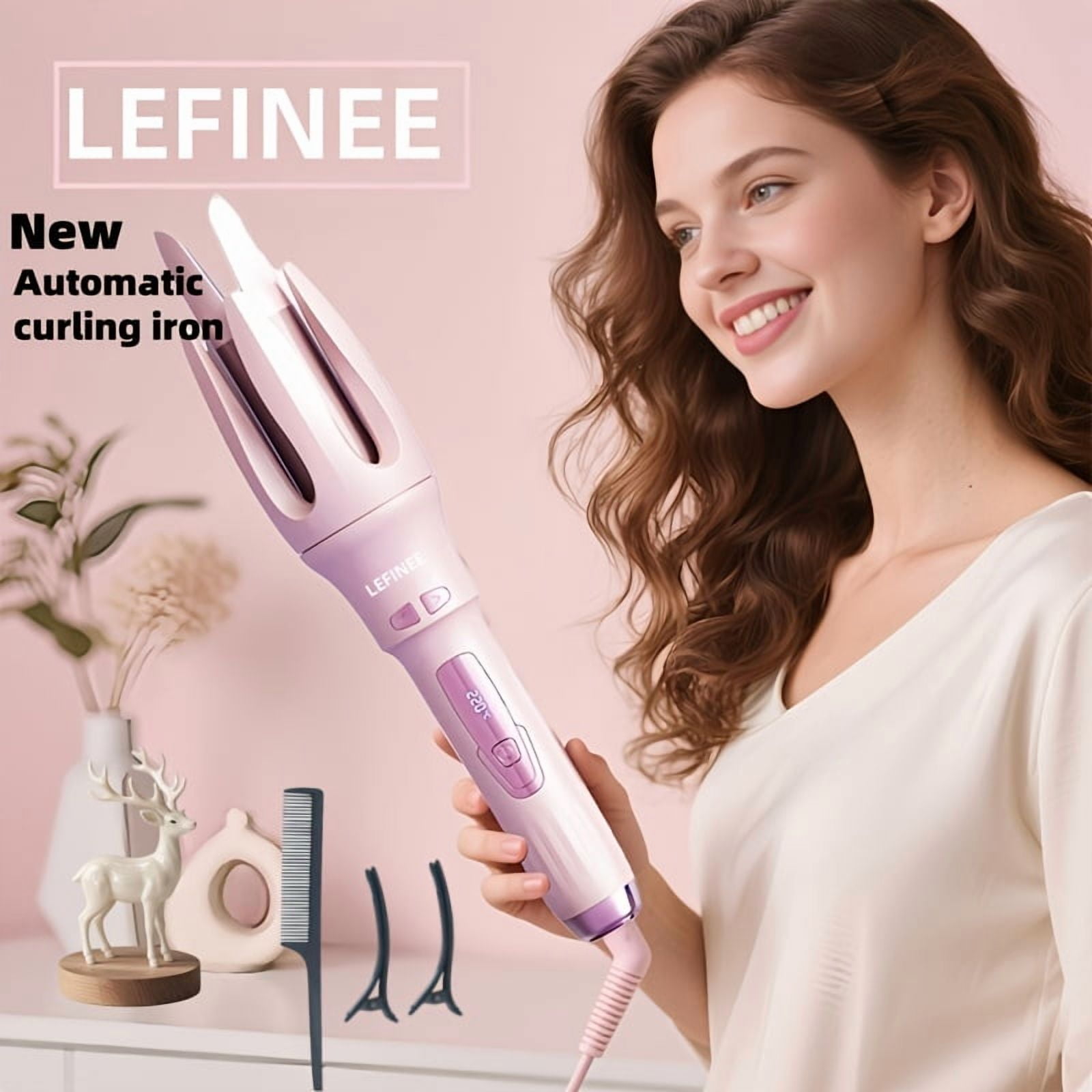 Automatic Hair Curling Iron & Straightening Comb, Rotating Styling Tool ...