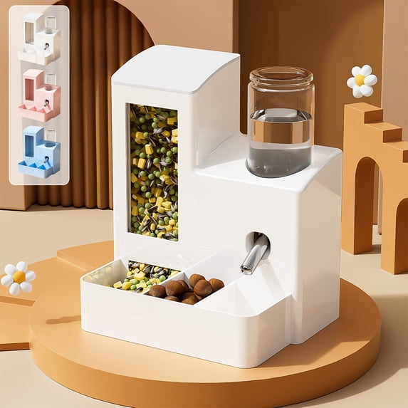Automatic Hamster Feeder Water Dispenser 2-in-1 | Large Capacity Spill ...