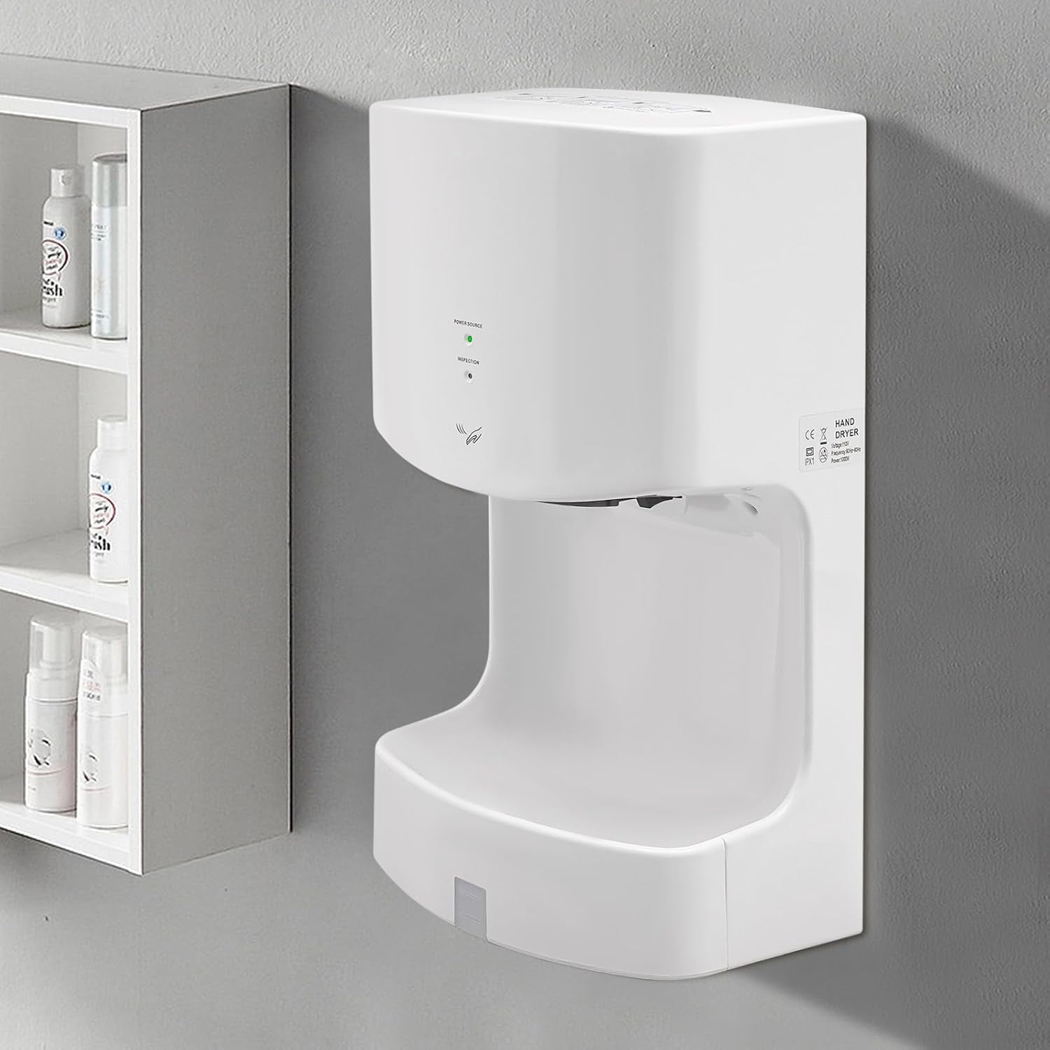 Automatic Hand Dryer 1000W Automatic Jet Hand Dryer with Drip Tray Hand ...