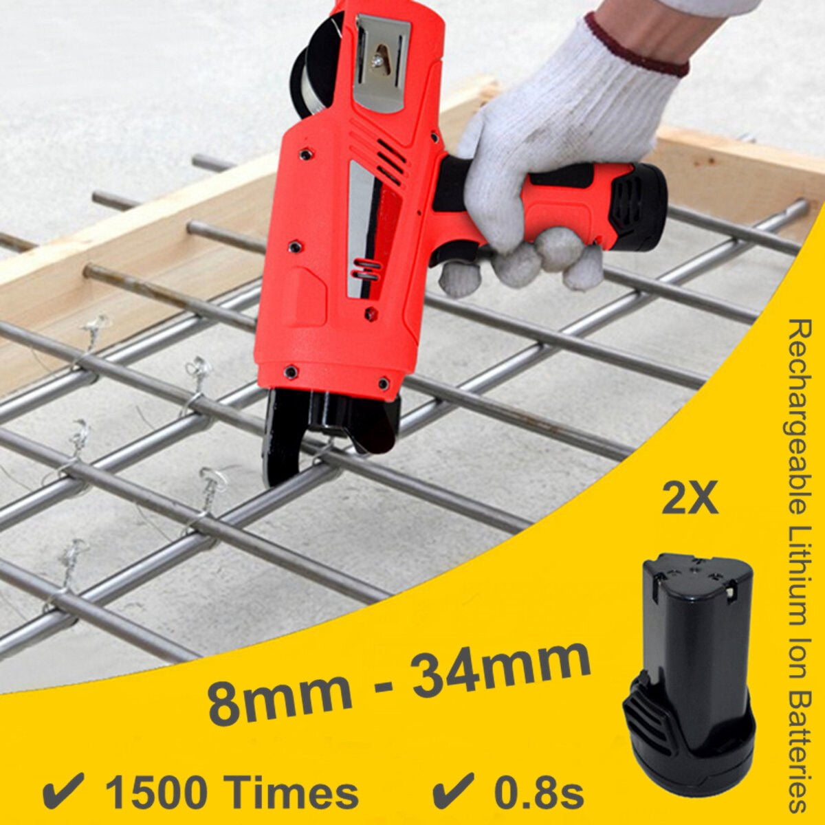 Automatic Handheld Rebar Tier Tool, Tying Strapping Machine for 8-34mm ...