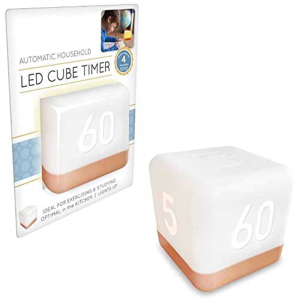 Automatic Household LED Cube Timer. Time Management Timer Cube Timer 5-15-30-60 Minute Preset ...