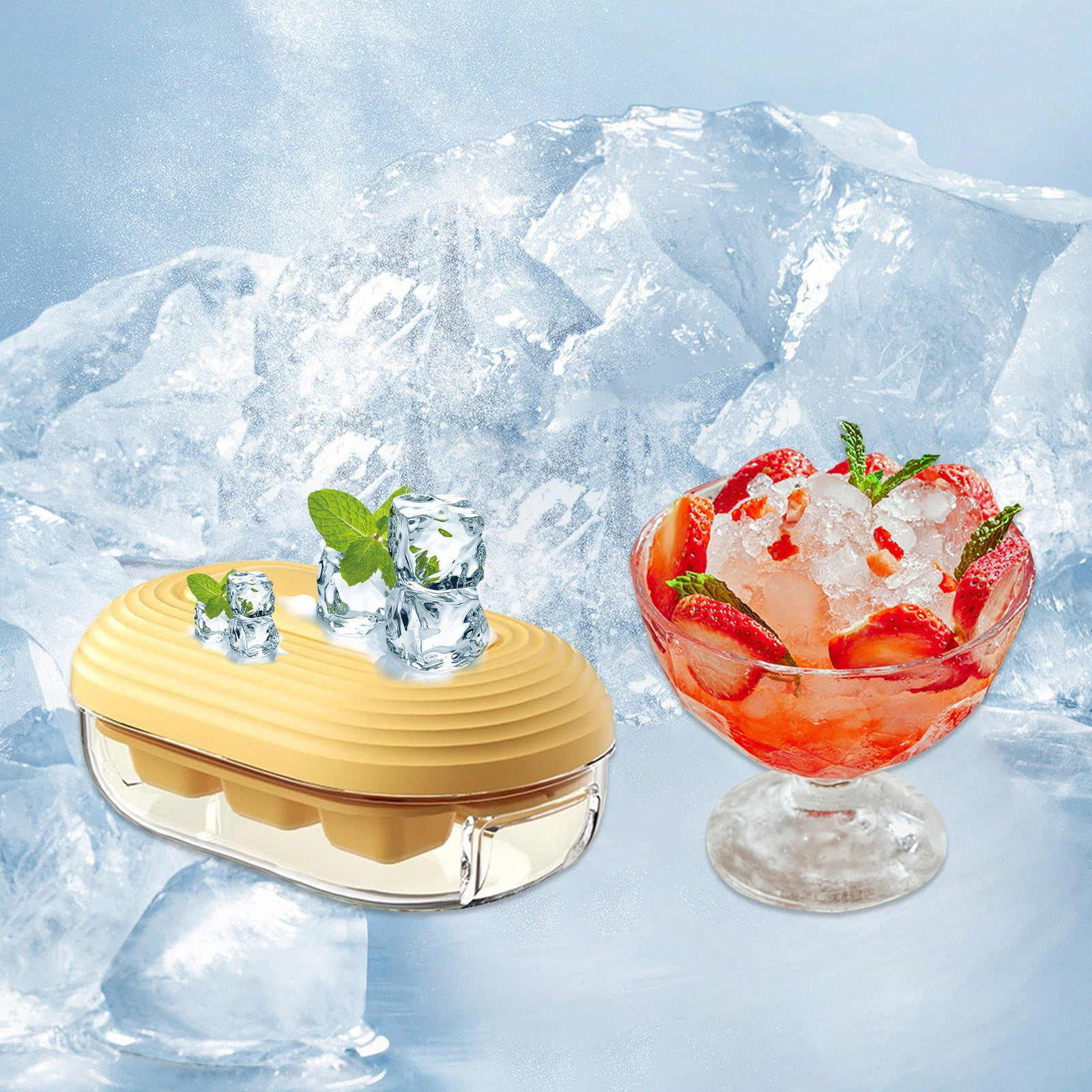 Bksdlh Household Ice Maker, Automatic Storage, 6-cavity Tray, Plastic ...