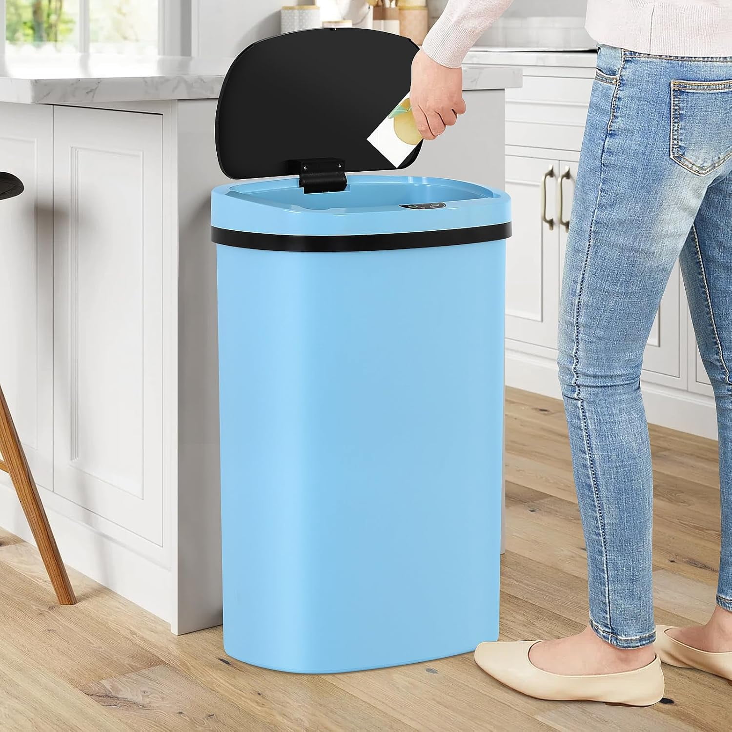 Automatic Induction Kitchen Trash Can,Touchless Smart Motion Sensor ...