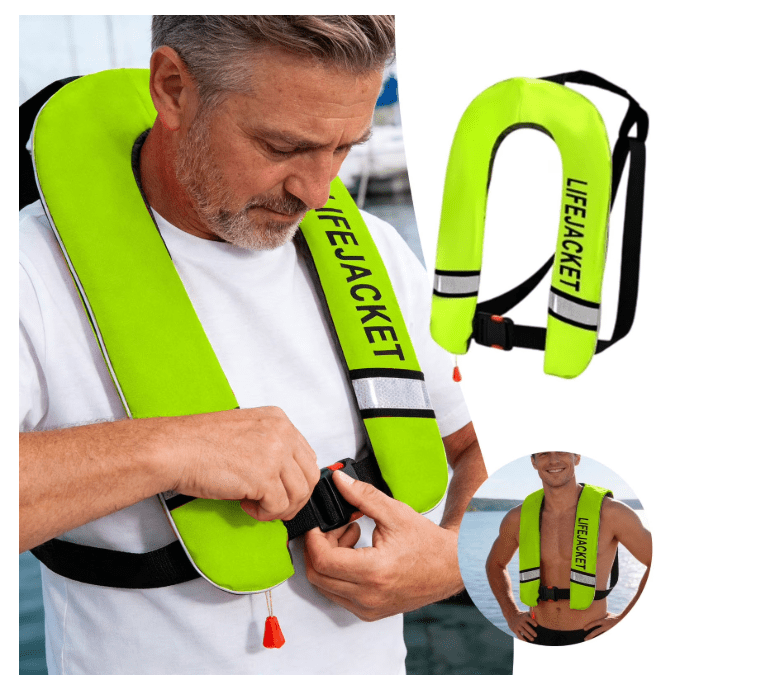 Automatic Inflatable Life Jacket Floating Life Vest Slim Inflate ...
