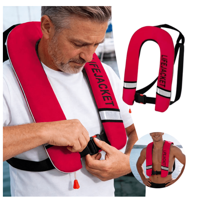Automatic Inflatable Life Jacket Floating Life Vest Slim Inflate ...