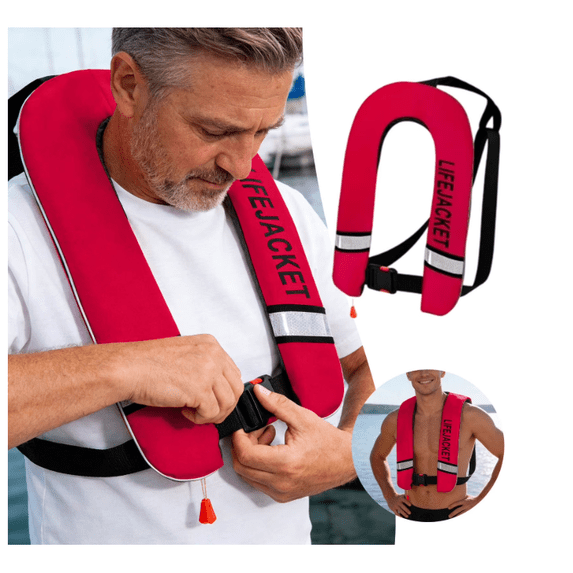 Automatic Inflatable Life Jacket Floating Life Vest Slim Inflate ...