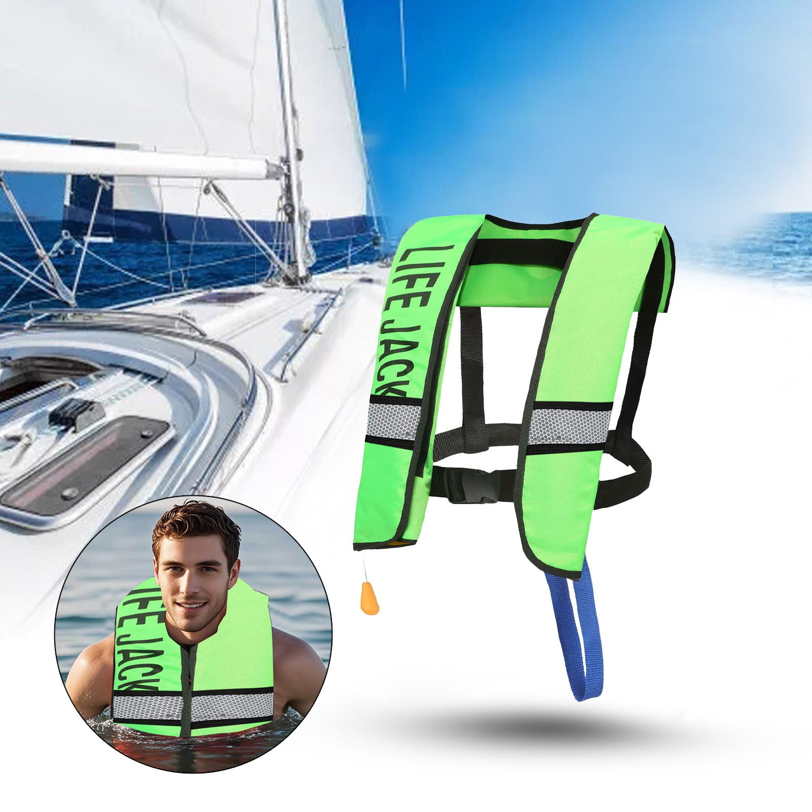 Automatic Inflatable Life Vest for Boating Fishing Kayaking Water ...
