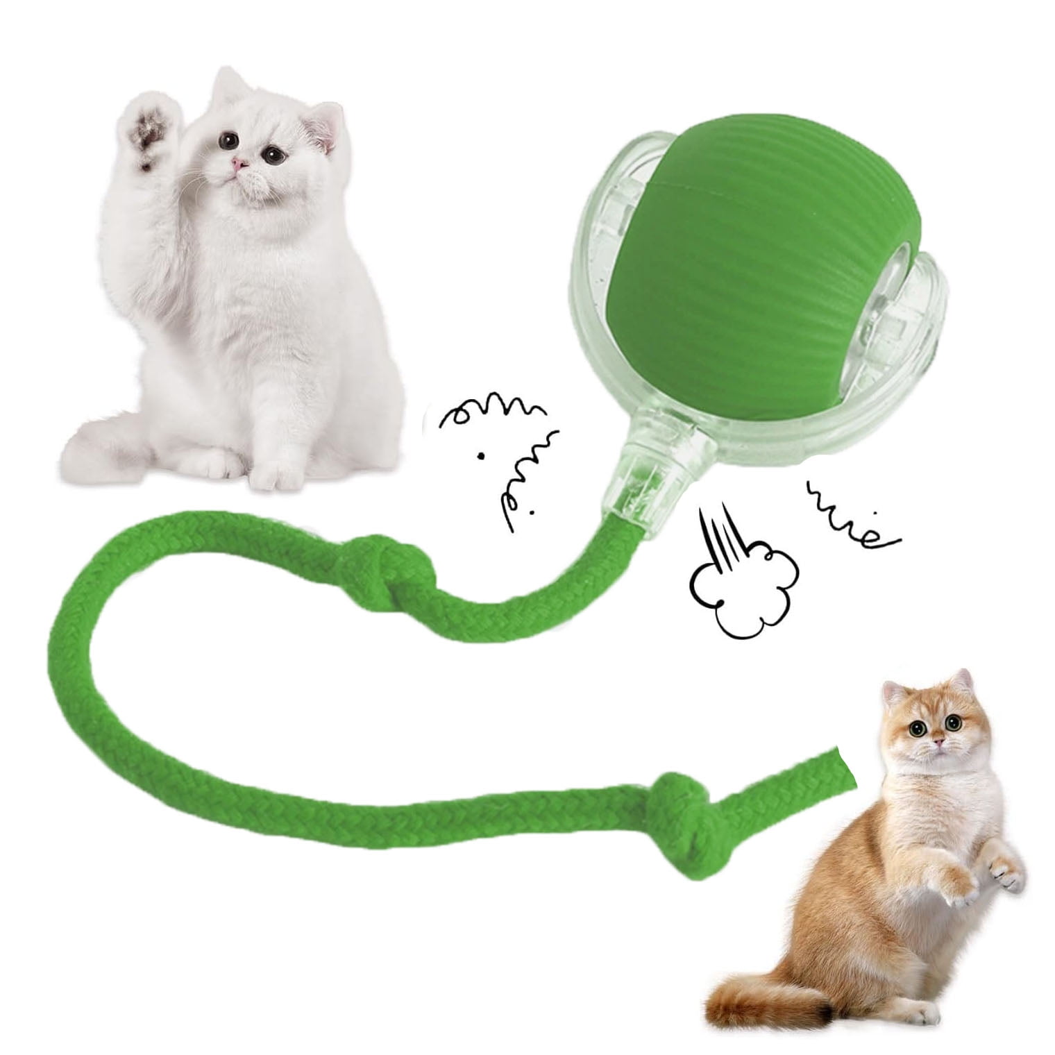 Automatic Interactive Cat Toy Ball - Rolling & Chewable Smart Ball for ...