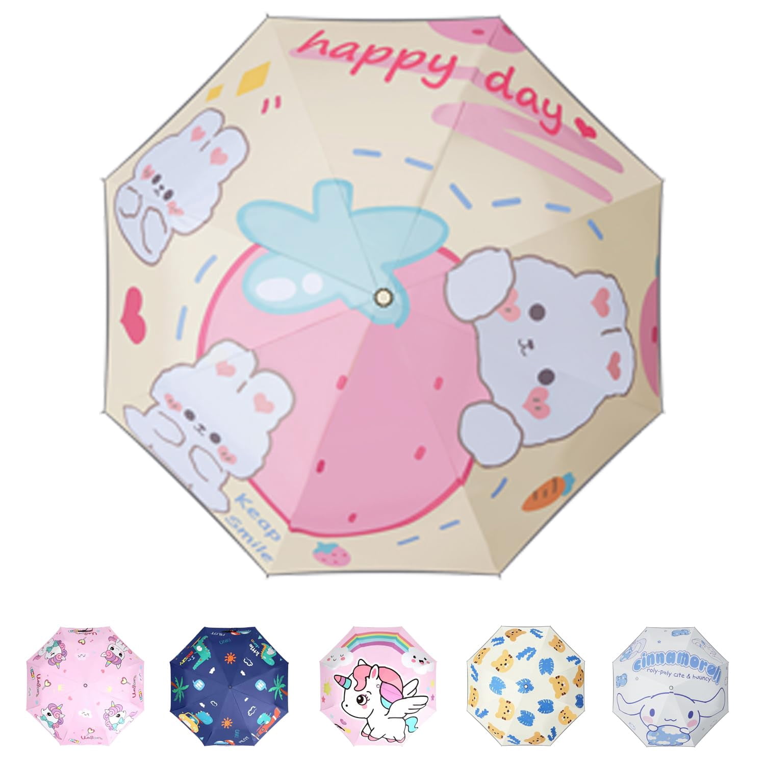 XKKDG Automatic Kids Umbrella, Folding Telescopic Toddler Umbrella for ...