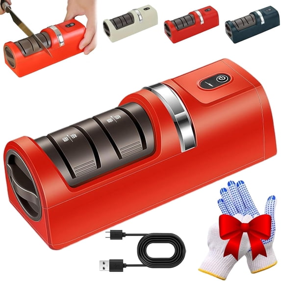 Automatic Kitchen Knife Sharpener, Cordless 3-Stage Professional Tool ...