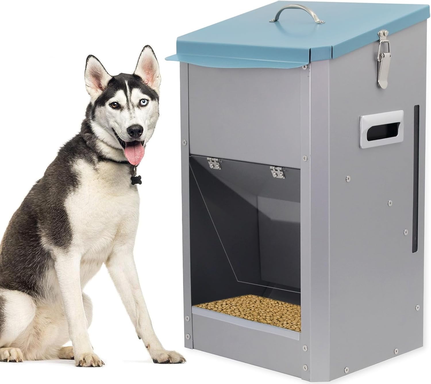Automatic Large Dog Food Dispenser, 25lbs Outdoor Pets Feeder - Gravity ...