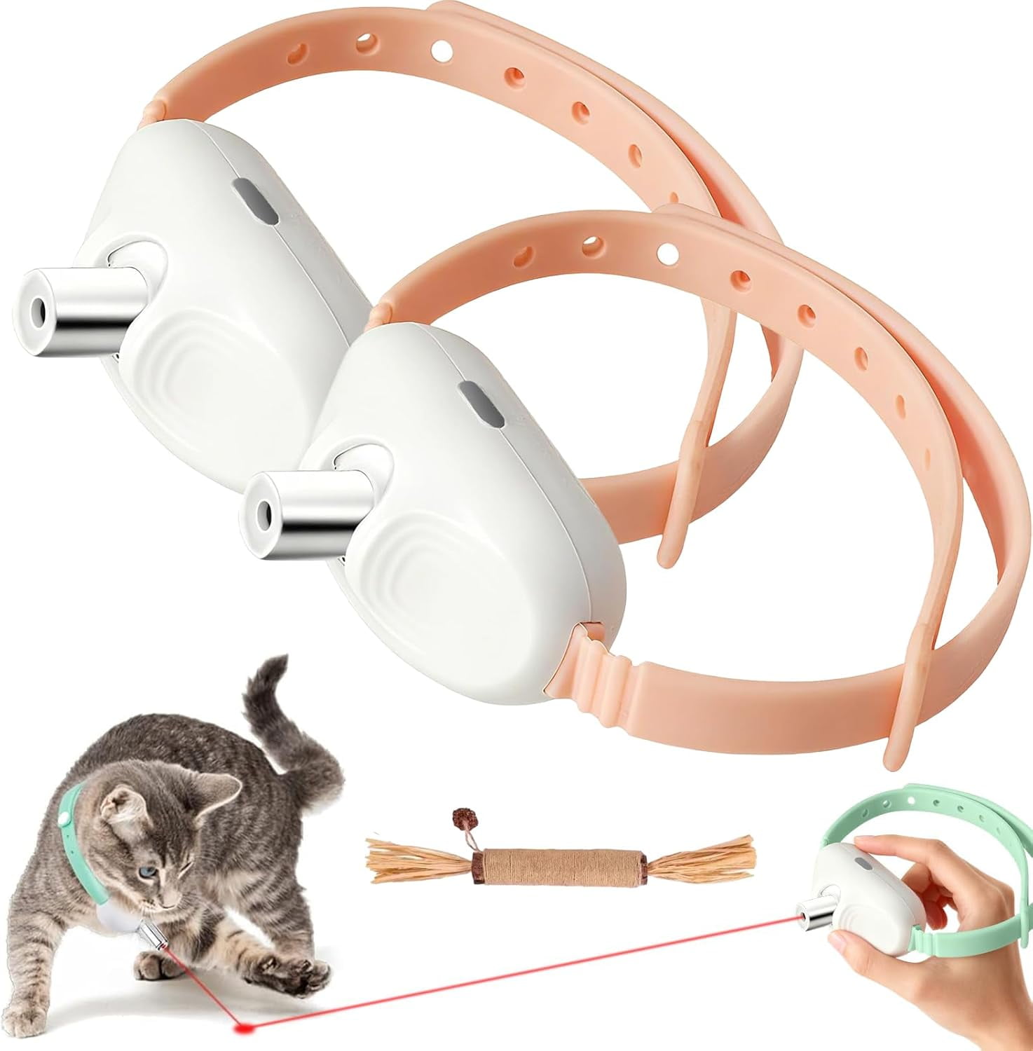 Automatic Laser Collar Cat Toy, Smart Rotating Laser Collars for Indoor ...