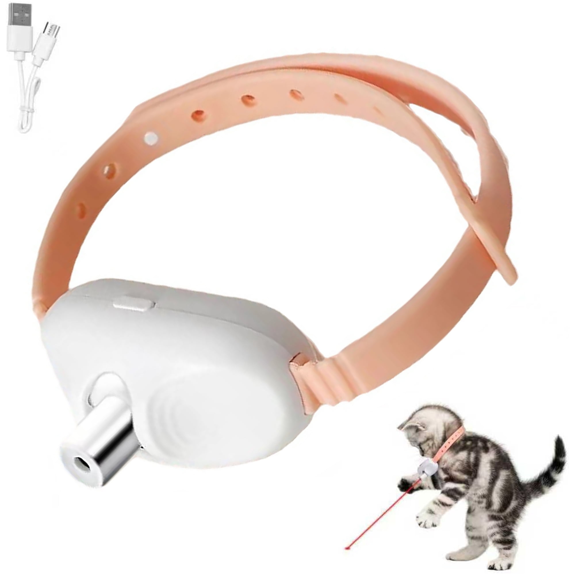 Automatic Laser Collar Cat Toy - Upgraded Laser Cat Toys, Flashing and Lasting modes, 8-12″ Bend ...