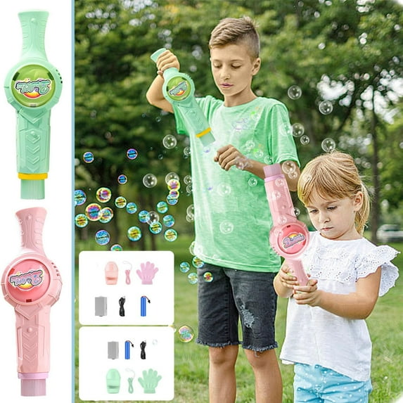 Automatic Light-Up Bubble Maker with RGB Color Changing Lights, USB ...
