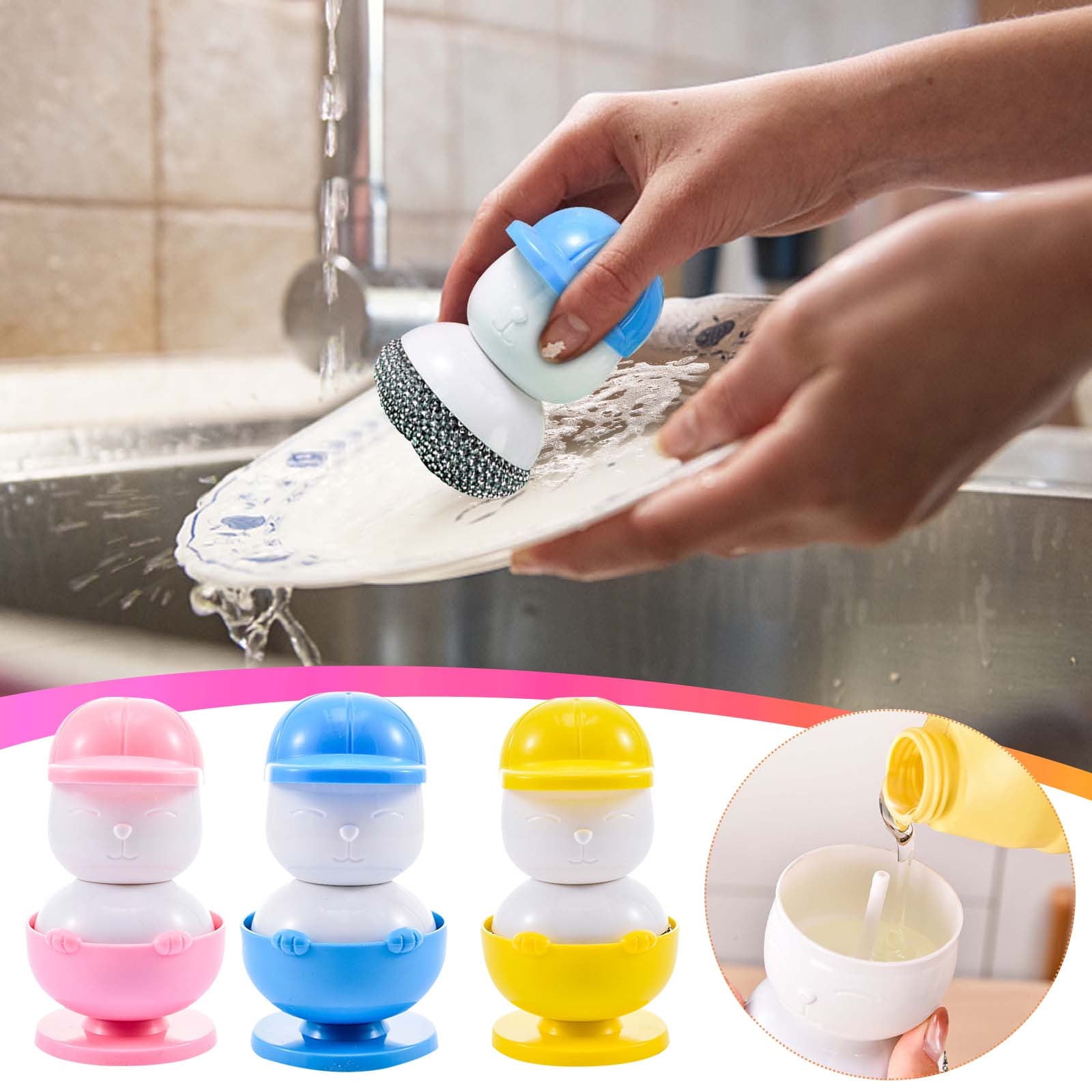 Automatic Liquid Dispensing Cleaning Brush, Stainless Steel ...