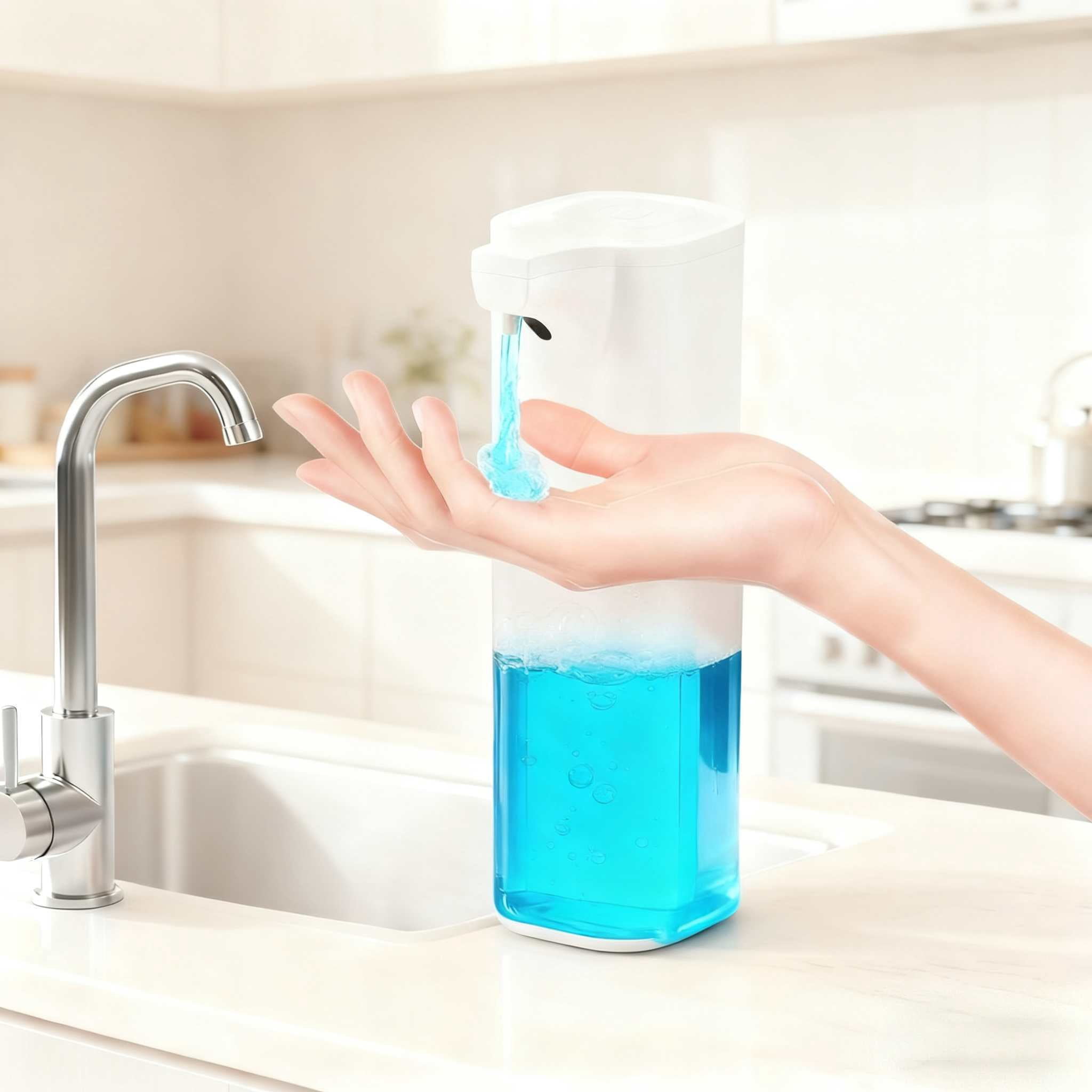 Rechargeable Touchless Automatic Liquid Soap Dispenser 350ml, Compact ...