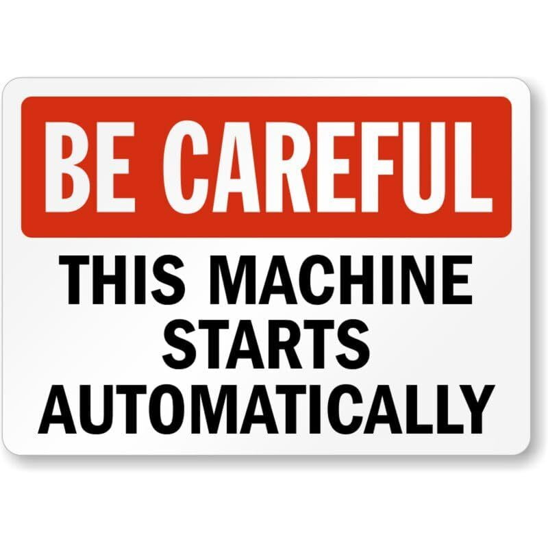 Automatic Machine Weatherproof Metal Sign Size: 16 x 12 Inch - Walmart.com