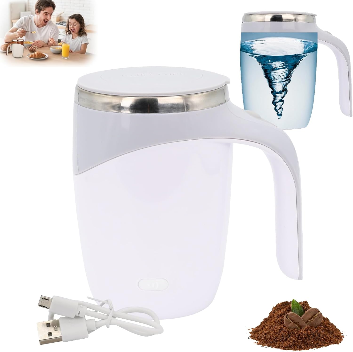 Automatic Magnetic Stirring Coffee Mug, Rechargeable Self Mixing Cup ...