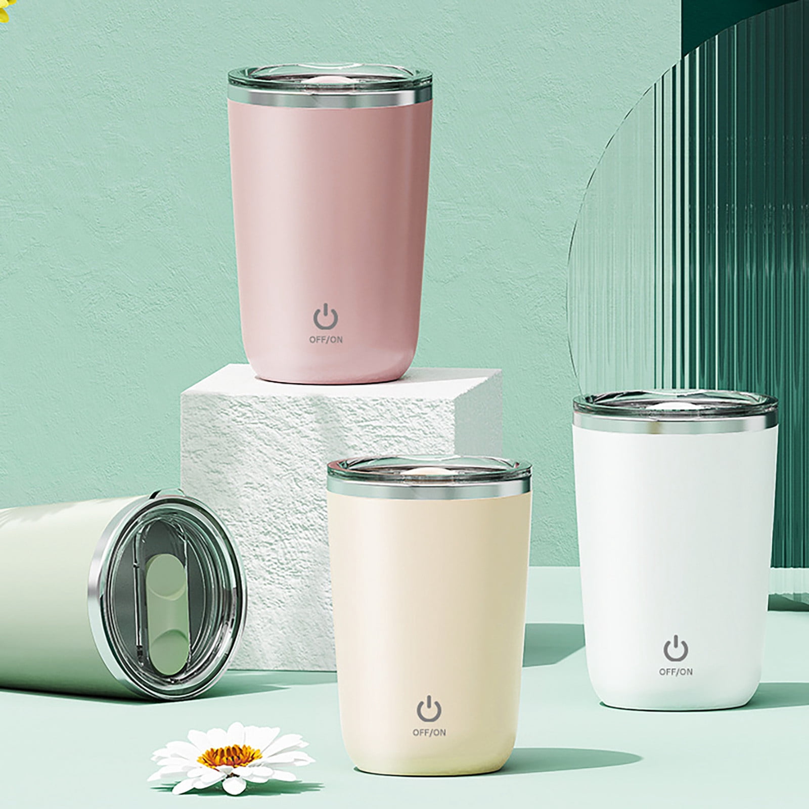 Automatic Magnetic Stirring Coffee Mug, Rotating Stainless Steel Mixing ...