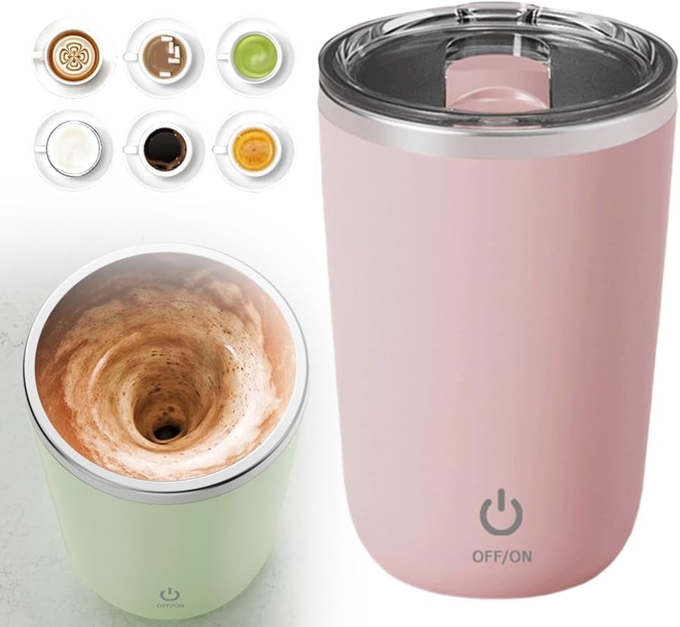 Automatic Magnetic Stirring Coffee Mug, Stainless Steel, Rechargeable ...
