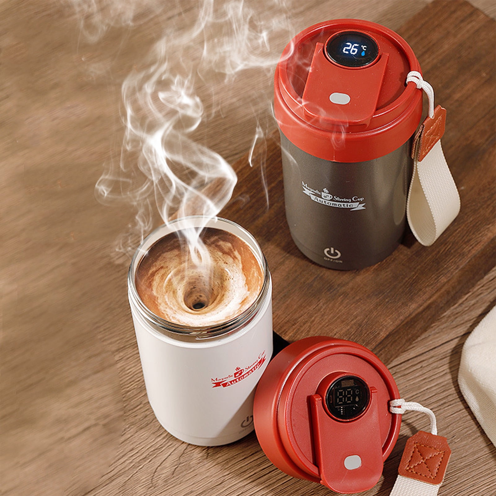 Automatic Magnetic Stirring Coffee Mug, Stainless Steel Self Mixing Cup ...