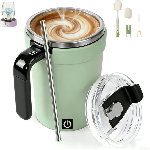 Automatic Magnetic Stirring Coffee Mug with Temperature Display, 380ML ...