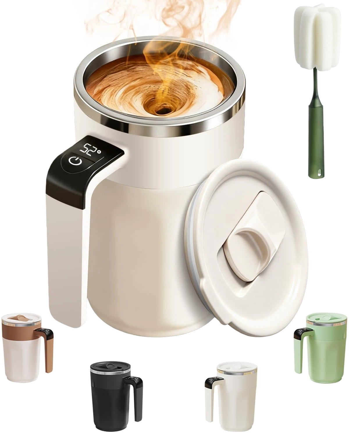 Automatic Magnetic Stirring Coffee Mug with Temperature Display ...