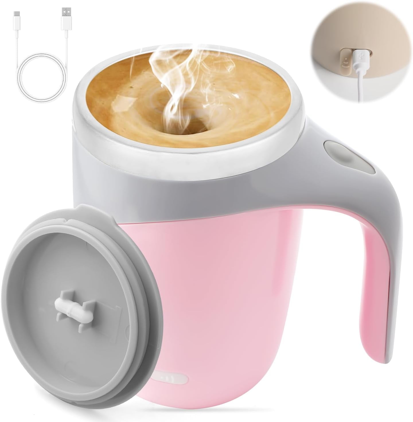 Automatic Magnetic Stirring Coffee Mug,USB Rechargeable Automatic ...