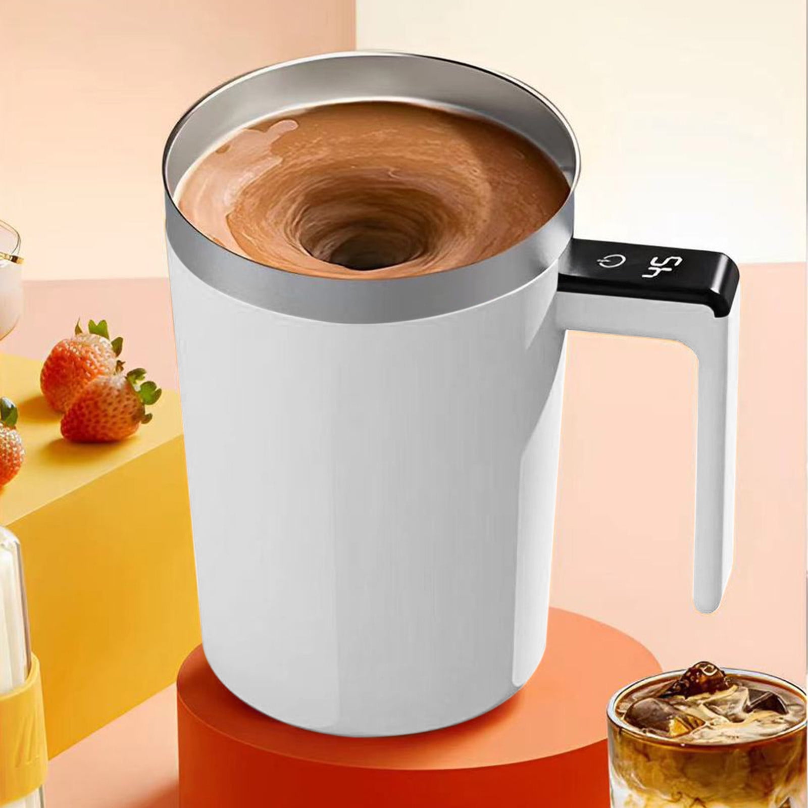 Automatic Magnetic Stirring Mug with Temperature Display, 400ml ...