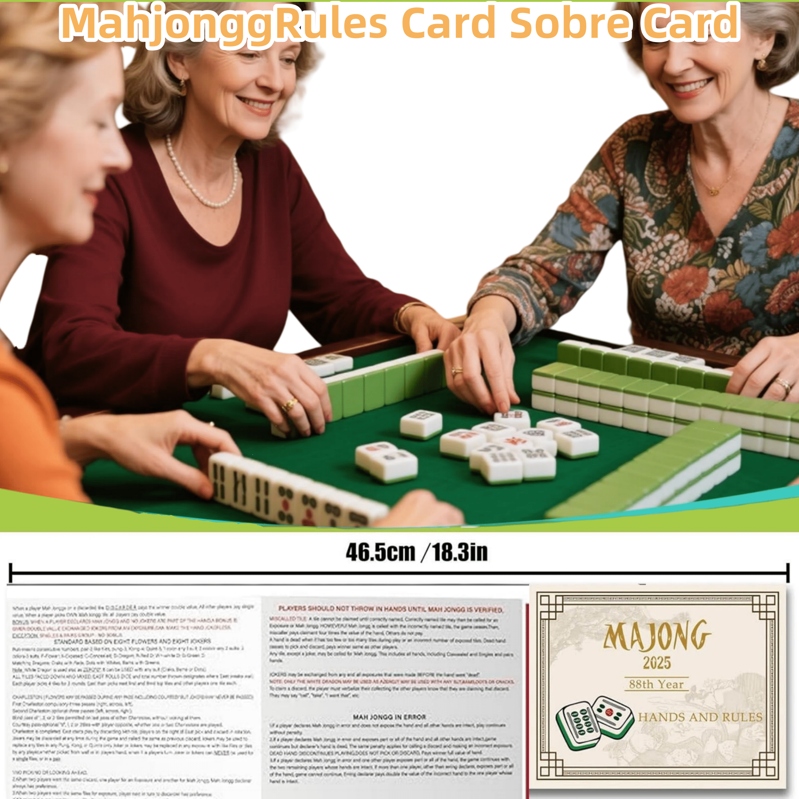 Automatic Mahjong Table, Mahjong Cards Official Standard Hands And Rules Mahjong Cards 2025 ...
