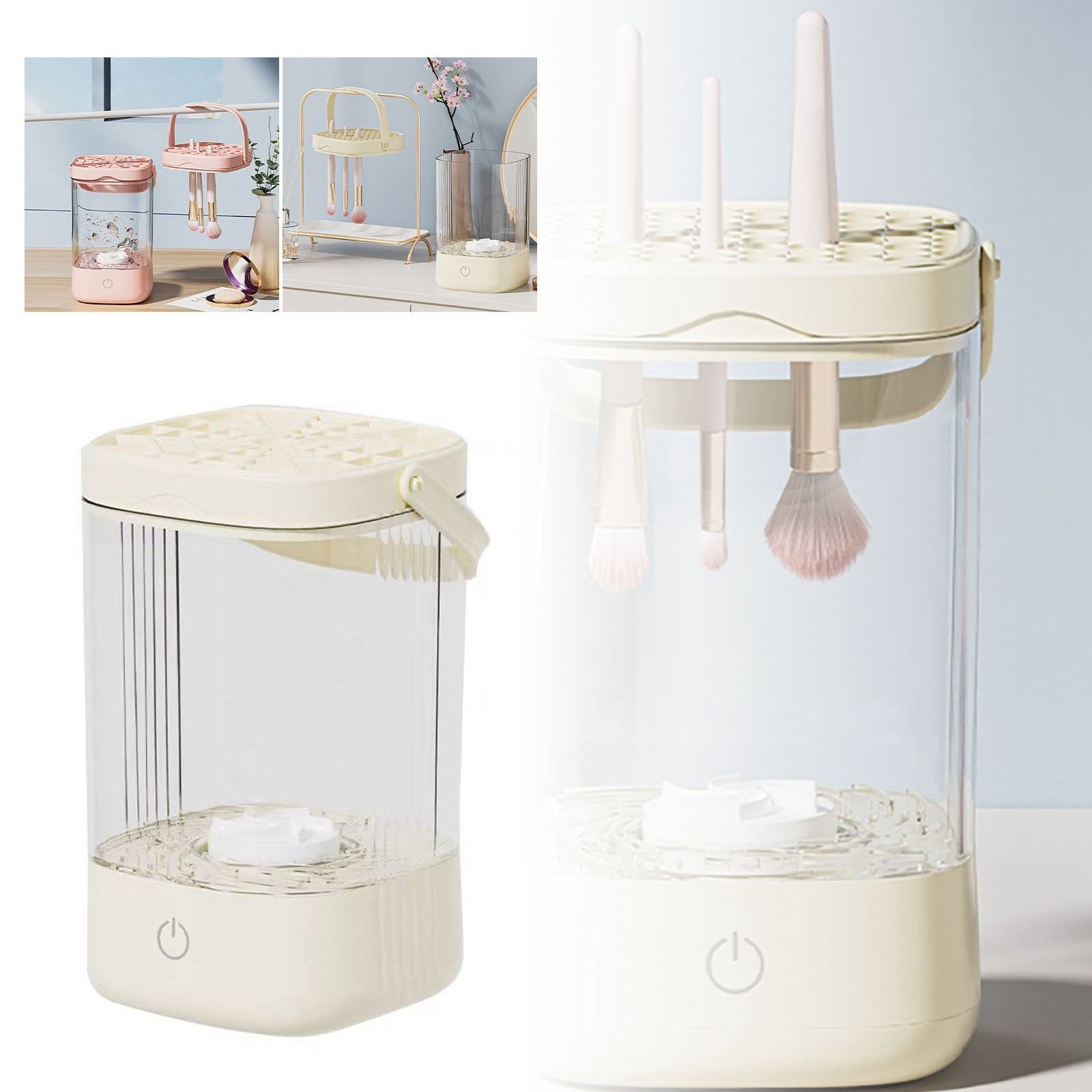 Automatic Makeup Brush Cleaner - USB-Powered, 360° Rotation, All Brush ...