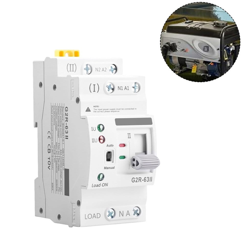 Automatic Manual 63A Transfer Switch Dual Power For Home And Commercial ...